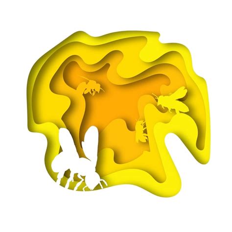 Premium Vector Bee Vector Paper Cut Design Background