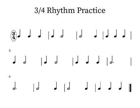 3 4 Rhythm Practice Pdf