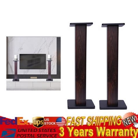 2x Walnut Wood Speaker Stands Home Theatre Bookshelf Surround Sound