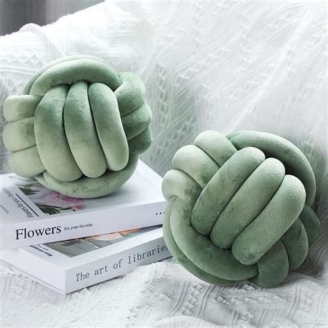 Namalu 2 Pcs Soft Knot Pillow Ball Decorative Round Throw