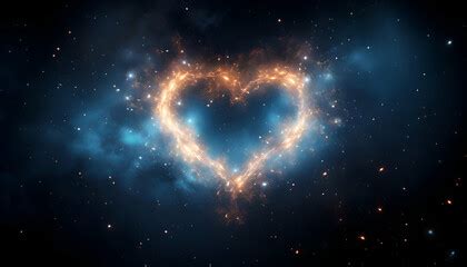 Heart In Space With Stars And Nebula Computer Generated Abstract
