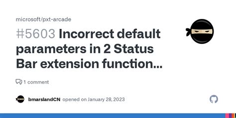 Incorrect Default Parameters In 2 Status Bar Extension Functions In Javascript · Issue 5603