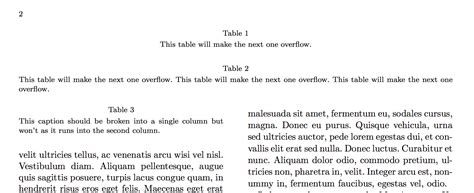 Iosart2c Table Will Make Next Table Caption Overflow Into Second