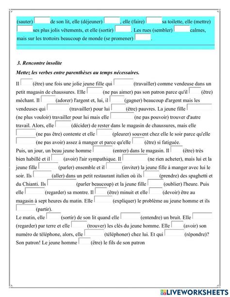 Passé Composé V Free Interactive Worksheets 1649628