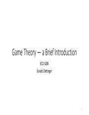 Understanding Game Theory Basic Concepts And Applications Course Hero