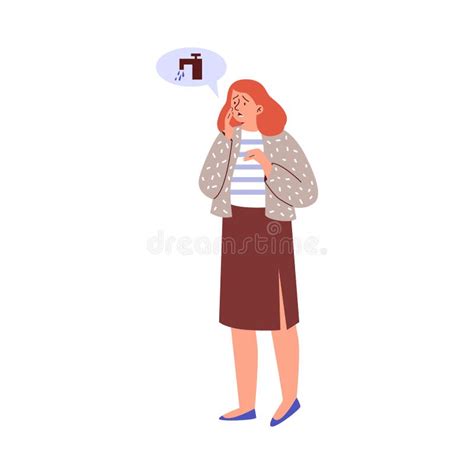Woman With Obsessive Compulsive Disorder Ocd Flat Vector Illustration