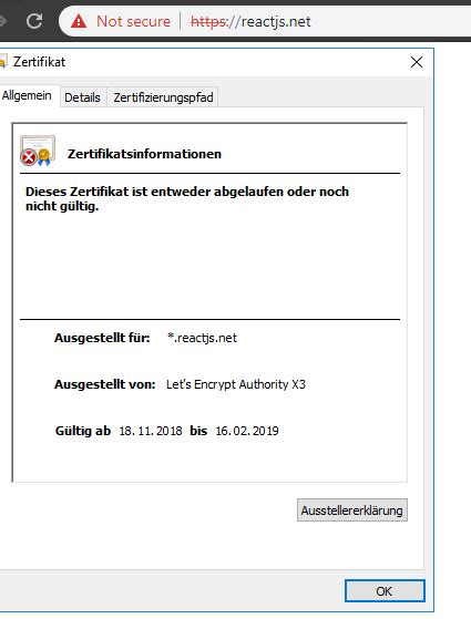 Reactjs Net Certificate Expired Issue Reactjs React Net Github