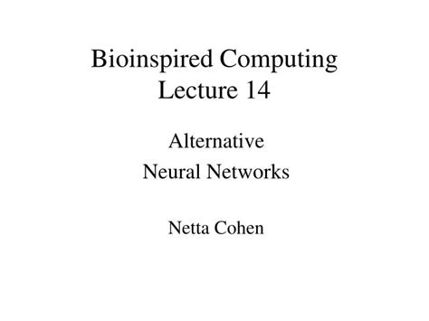PPT Bioinspired Computing Lecture PowerPoint Presentation Free Download ID