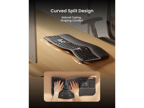 Protoarc Backlit Wireless Ergonomic Keyboard Ek01 Plus Full Size Ergo Split Keyboard With Wrist