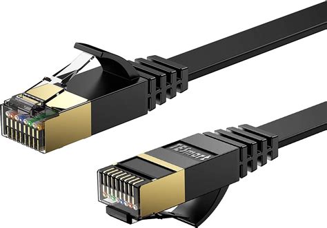 Tesmart Cat7 Ethernet Cable Flat 15 M Cat7 Ftp Cable Flat Network Cable 10 Gbps 600 Mhz Lan