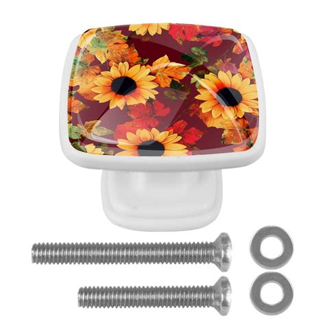 4 Pieces Set Drawer Pulls Handle Square Wardrobe Cabinet Knobs With