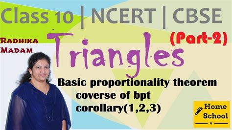 Triangles Part 2 Class 10basic Proportionality Theoremconverse Mathematics Ncert Cbse