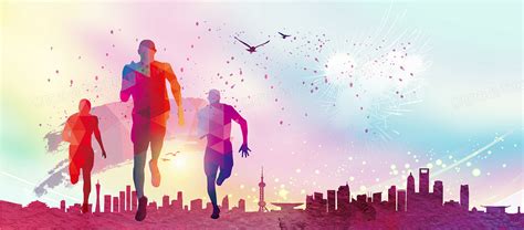 青春五彩奔跑背景背景图片素材免费下载 熊猫办公