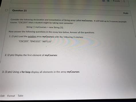 solved consider the following declaration and instantiation
