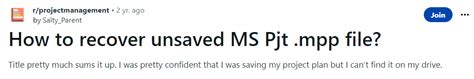 How To Recover Microsoft Project Files Deleted Unsaved Files