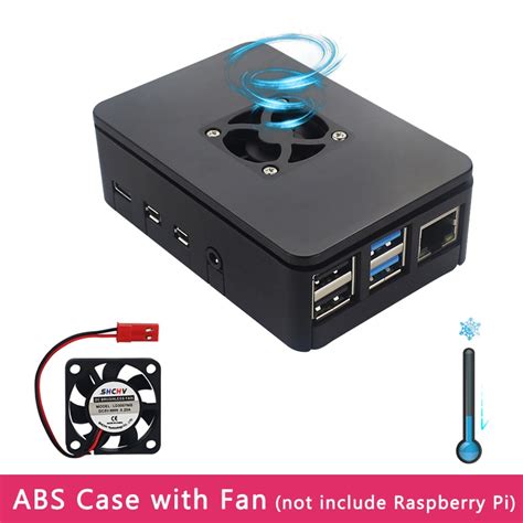 Raspberry Pi 4 Case Abs Shell Enclosure Box Black Vicedeal