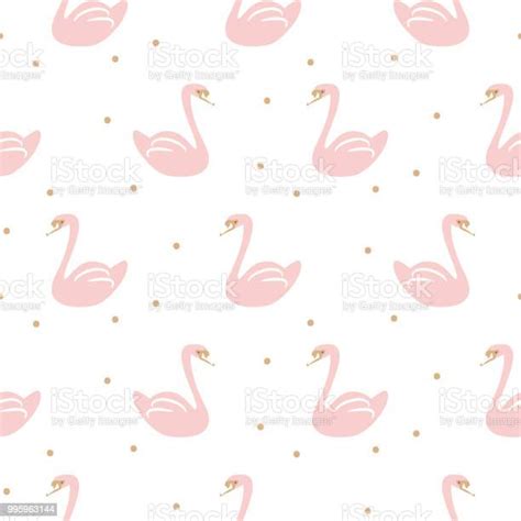 백조 핑크 귀여운 아기 간단한 원활한 벡터 패턴 공주에 대한 스톡 벡터 아트 및 기타 이미지 공주 귀여운 단순함 Istock