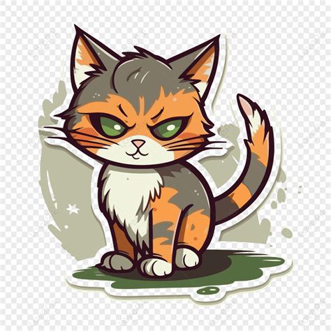 만화 일러스트 고양이 스티커 벡터긁다에스상표 Png 일러스트 무료 다운로드 Lovepik