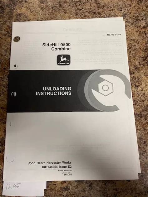 John Deere Sidehill 9500 Combine Factory Shop Unloading Instructions Sku P £10 11 Picclick Uk