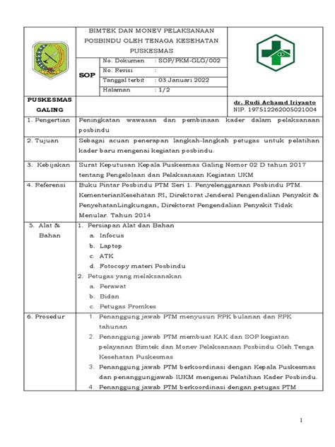 Sop Bimtek Kader Posbindu Pdf