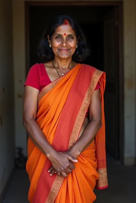 Indian Lady Age 35 Housewife Full Photo Look Saree Without Ornaments