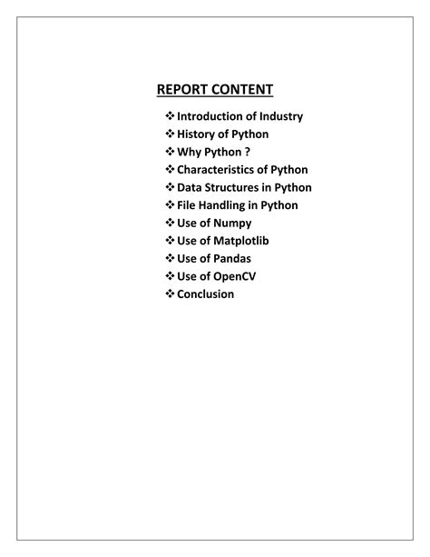 Summer Training Report On Python Pdf