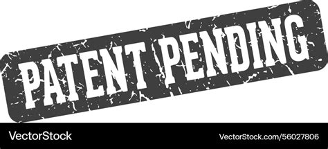 Patent Pending Rectangular Sign Royalty Free Vector Image
