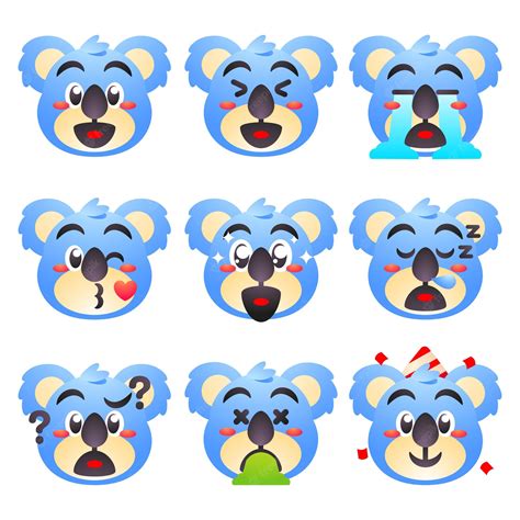 Premium Vector Cute Koala Icon Emojis
