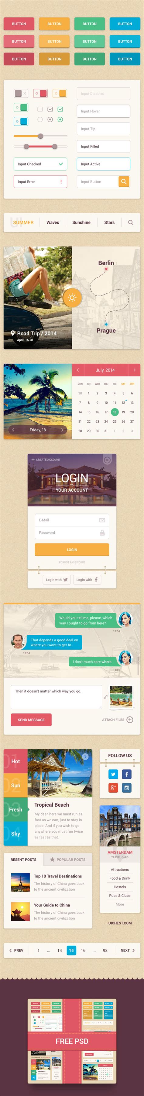 Summer Ui Kit PSD Free Download