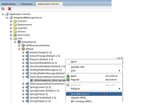 soa suite 12c testing soa composite services from jdeveloper using