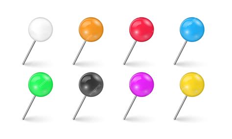 Premium Vector Sewing Needle Or Plastic Push Pins Tacks For Paper