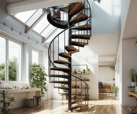 Модульная винтовая лестница на второй этаж в Москве ИнТехПром