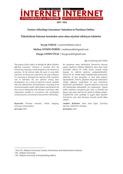 Pdf Factors Affecting Consumers Intention To Purchase Online