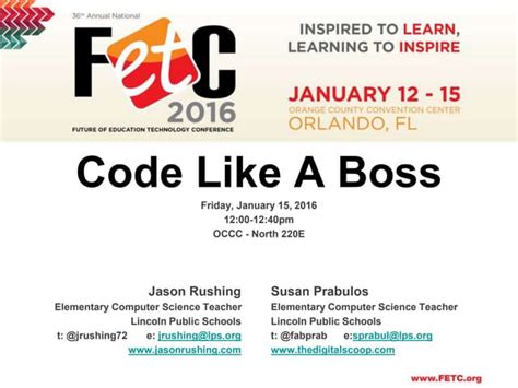 code like a boss fetc 2016 ppt