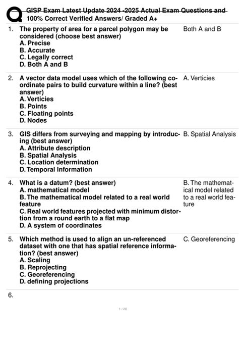 gisp exam latest update actual exam questions and 100 correct verified answers graded a