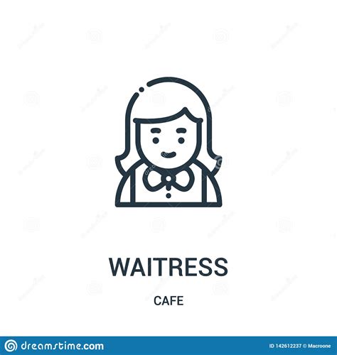 Waitress Icon Vector From Cafe Collection Thin Line Waitress Outline Icon Vector Illustration