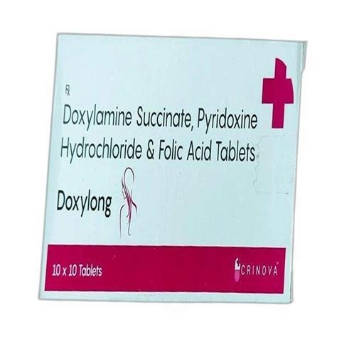 Doxylamine Succinate Pyridoxine Hydrochloride Folic Acid Tablets For Clinic At Rs 600 Box In