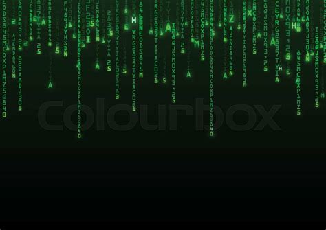 Illustration Of Technology Binary Background Binary On Gree Colourbox