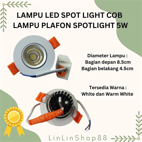 Jual Lampu Spot Light Cob Led Spot Sorot Lampu Plafon Spotlight W Shopee Indonesia