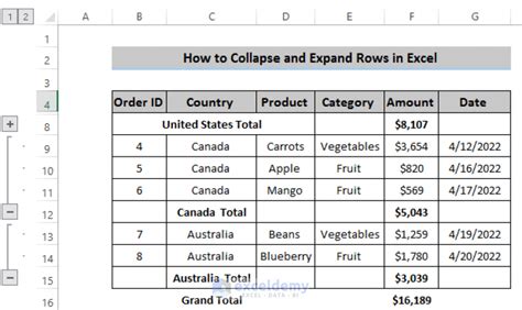 How To Expand And Collapse Rows In Excel With Easy Steps