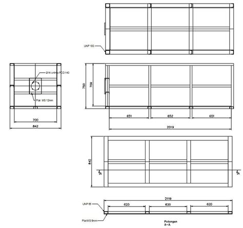Feeder Box Of The Incinerator Design In Autocad 2d Drawing Cad File Dwg File