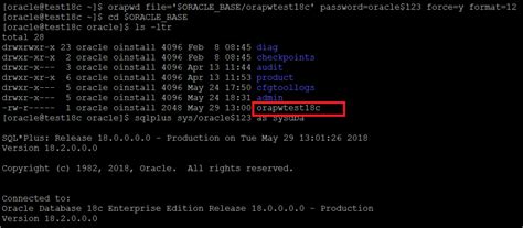 oracle 18c new default location of oracle database password file