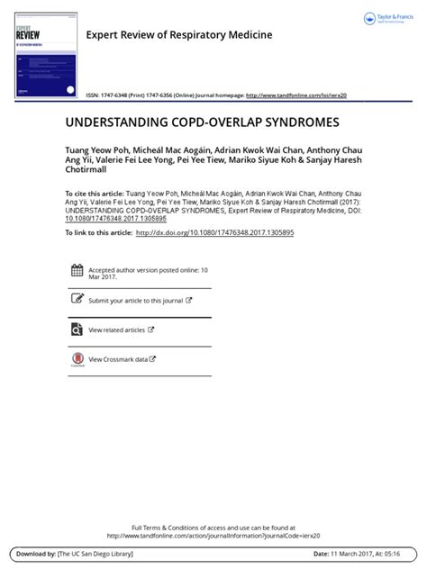 Understanding Copd Overlap Syndromes Pdf Chronic Obstructive