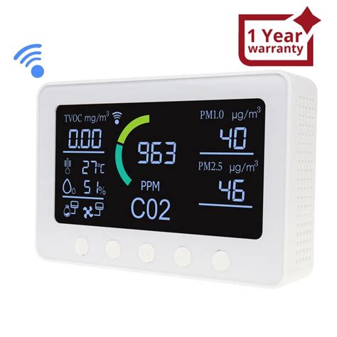 Aqm 345 Smart Indoor Air Quality Monitor Co2 Meter Tvoc Humidity