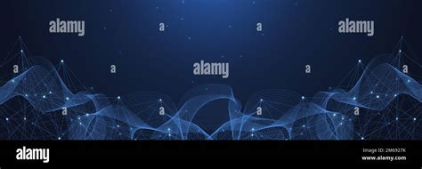 Technology Abstract Lines And Dots Connection Background Connection Digital Data And Big Data