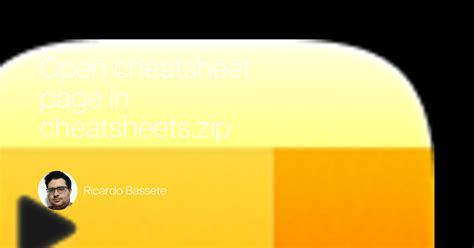 Open Cheatsheet Page In Cheatsheetszip Script Kit