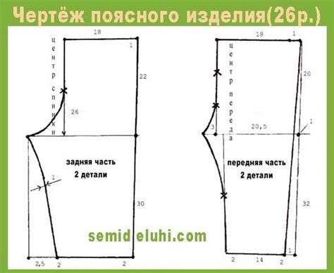 Выкройка поясного изделия для детей