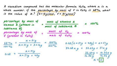 Question Video Determining The Number Of Atoms Of Vanadium In A