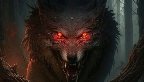 Cool Alpha Wolf Red Eyes