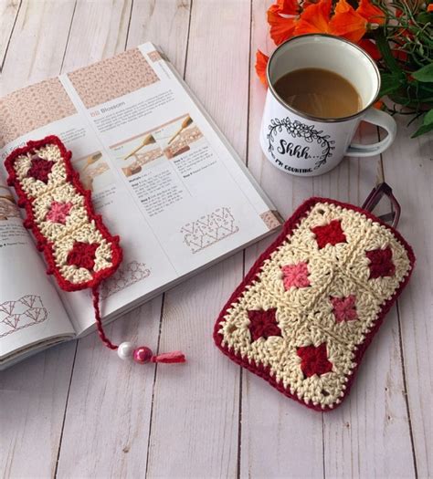 Crochet Pattern Granny Square Bookmark Crochet Bookmark Crochet